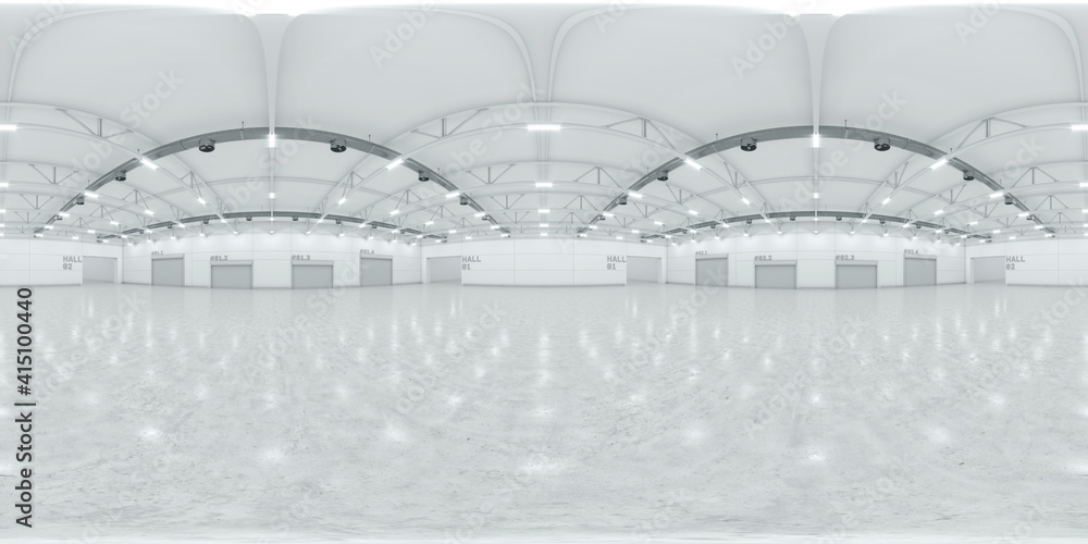 Full spherical hdri panorama 360 degrees of empty exhibition space ...