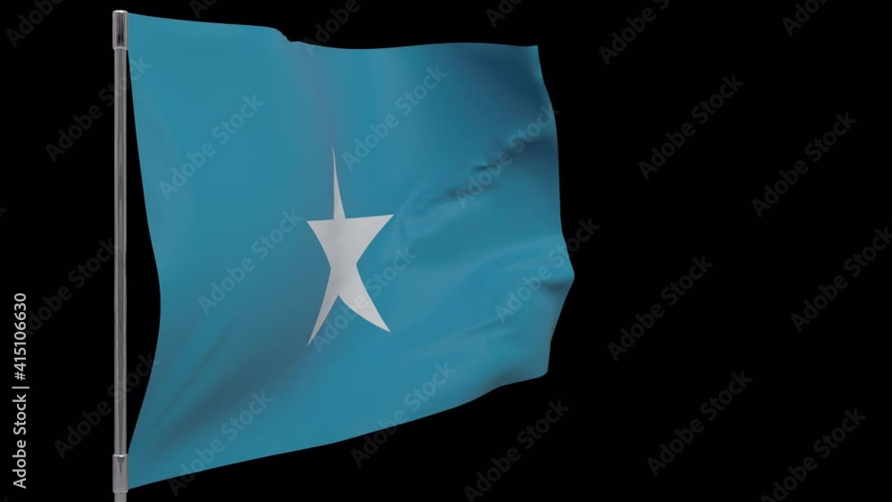 Somalia waving flag seamless loop animation. 4k Alpha Channel ...