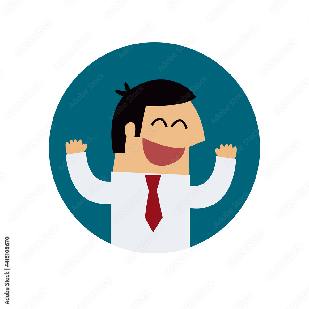 Happy Manager Icon Stock Vector | Adobe Stock