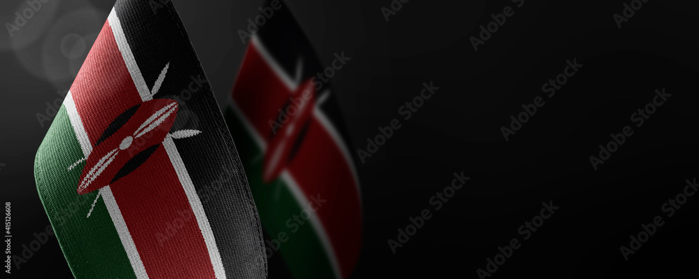 Small national flags of the Kenya on a dark background Stock Photo ...