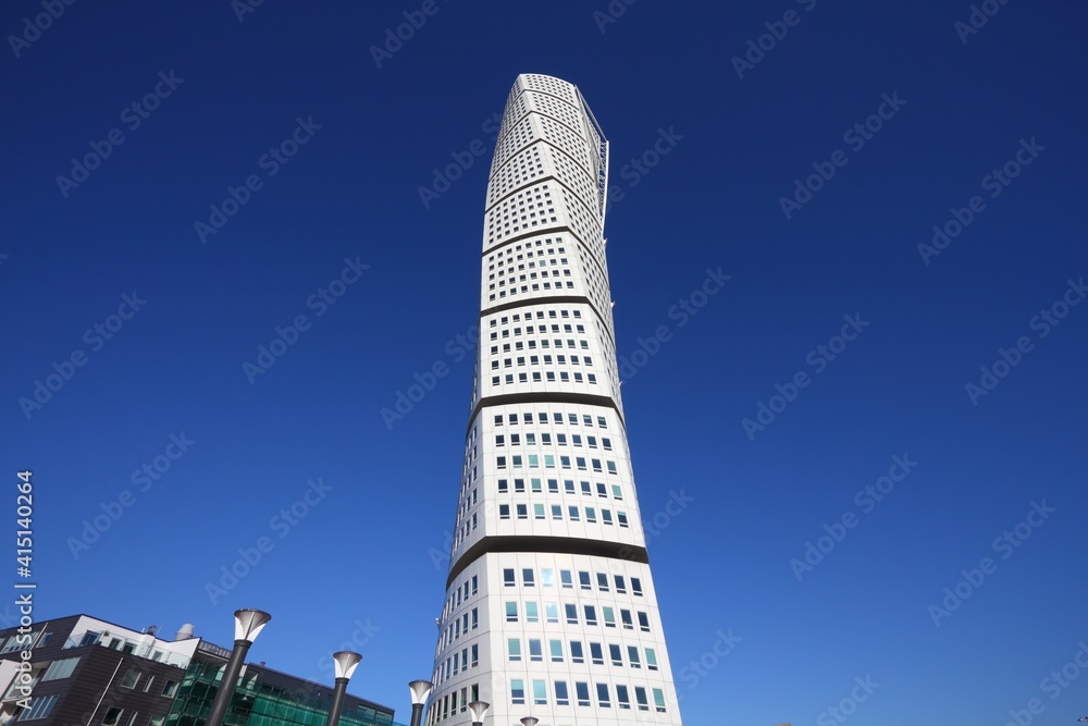 MALMO, SWEDEN - MARCH 8, 2011: Turning Torso skyscraper in Malmo. It ...