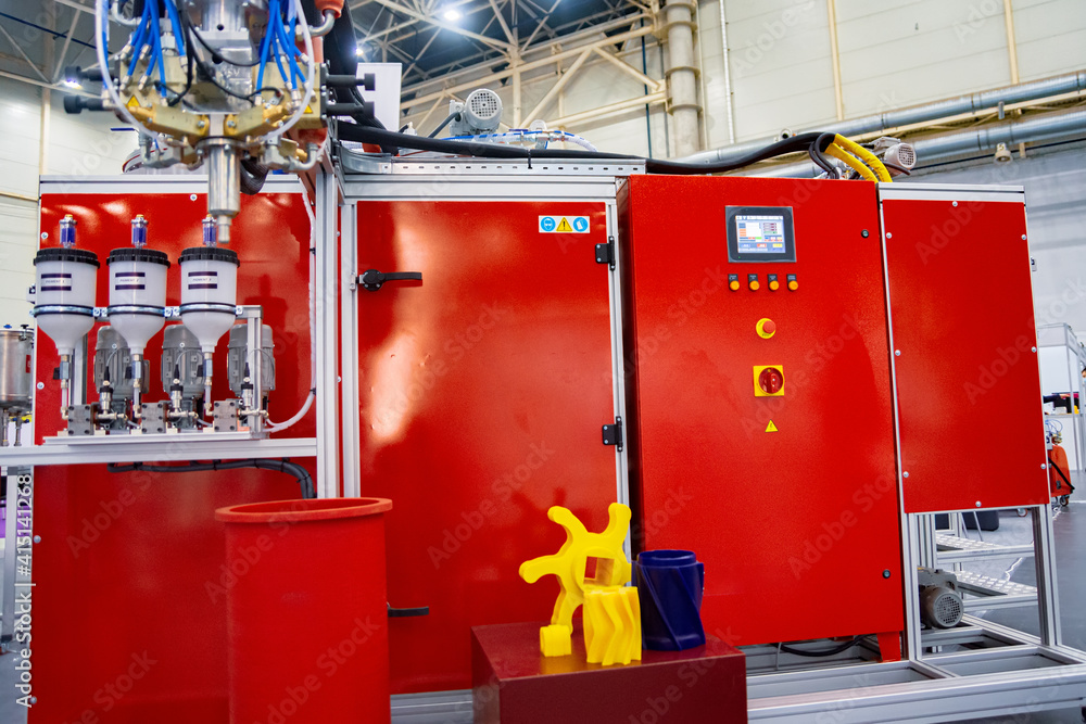 Automatic dosing, mixing and pouring unit for hot curing three ...