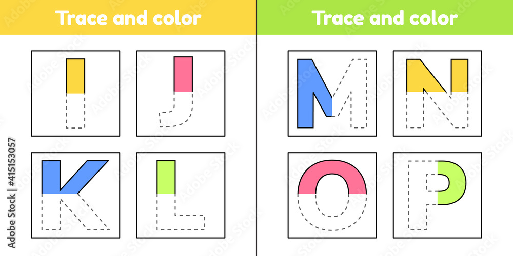 Trace letters for kindergarten and preshool kids. Write and color ...