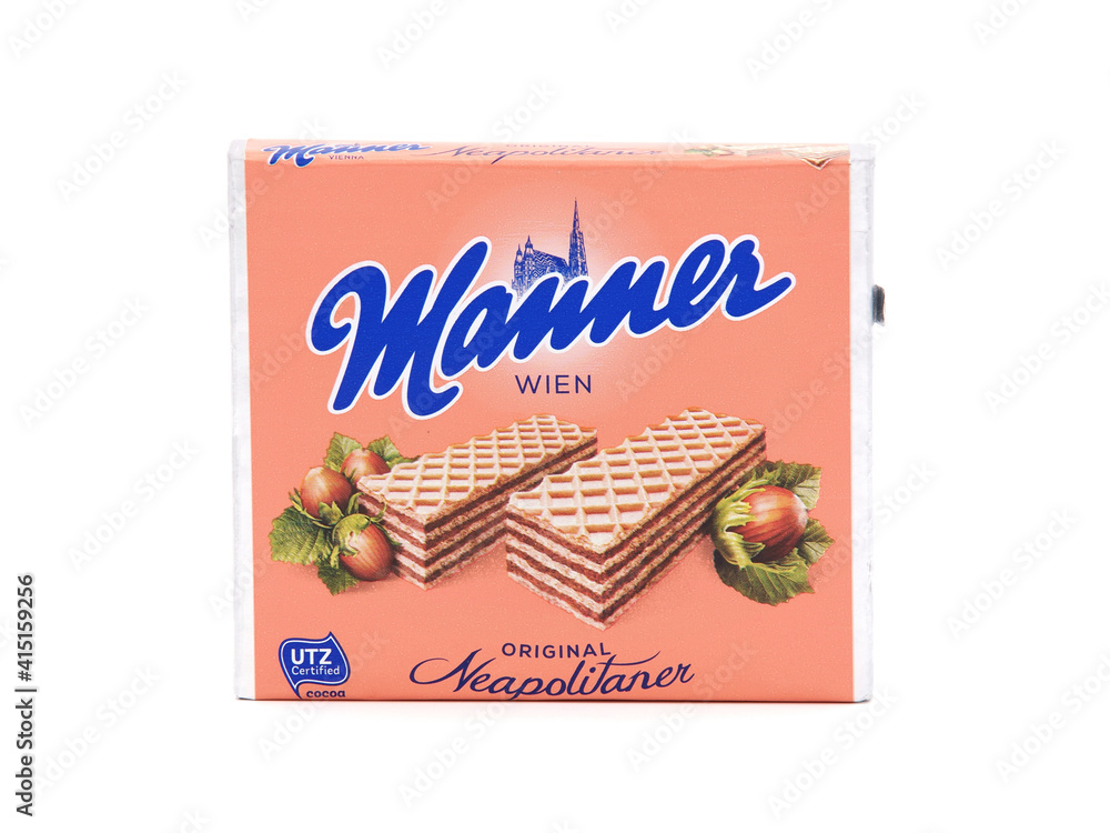 BUCHAREST, ROMANIA - FEBRUARY 2, 2020. Pack of Manner Wien Original ...