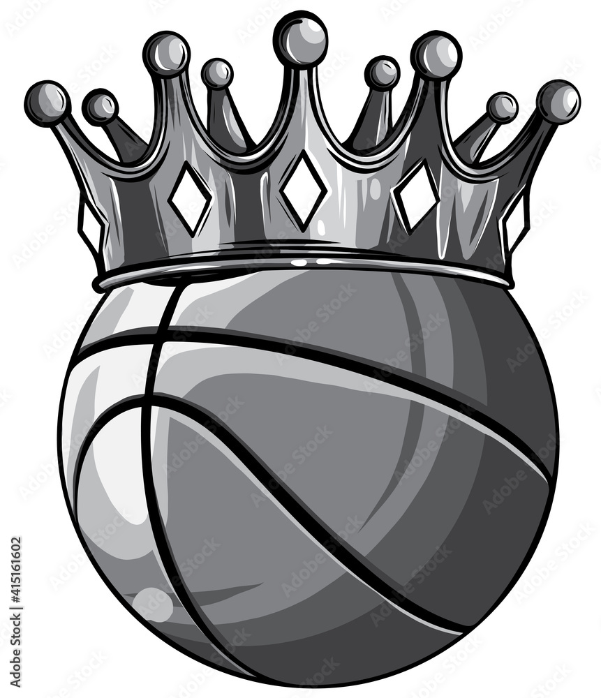 monochromatic Basketball King Crown. Sport Winner Icon, Emoji Style ...