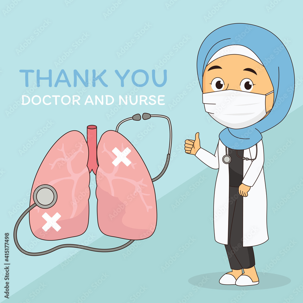 Doctor cartoon character. thank you doctors and nurses working in the ...