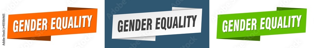 gender equality banner. gender equality ribbon label sign set Stock ...
