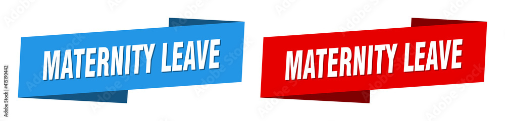 maternity leave banner. maternity leave ribbon label sign set Stock ...
