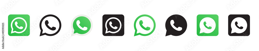 Whatsapp logo set. WhatsApp Set of social media logos. Vectro modern ...