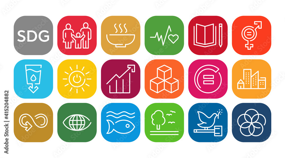 Sustainable Development Goals icons set. SDG vector illustration ...