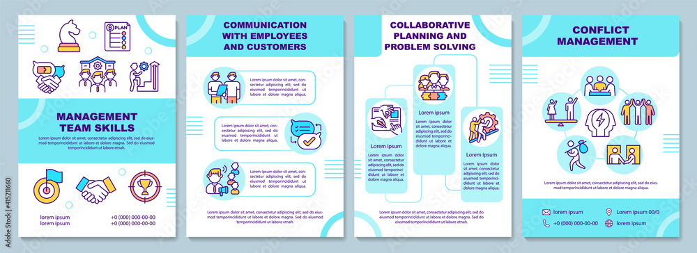 Management team skills brochure template. Effective communication ...