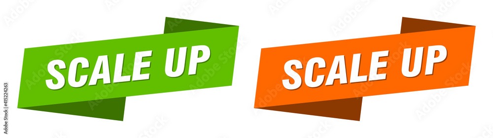 scale up banner. scale up ribbon label sign set Stock Vector | Adobe Stock