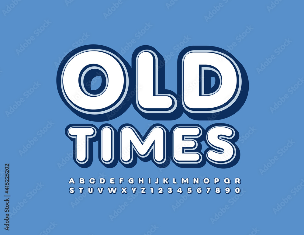 Vector creative banner Old Times. Retro style Font. Vintage Alphabet ...