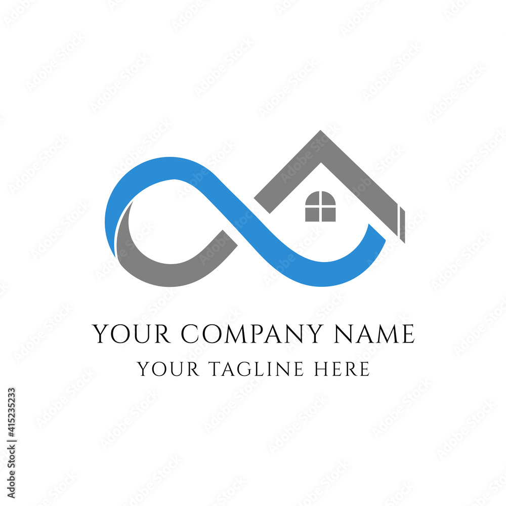 Infinity home logo vector design, Infinity real estate logo for company ...