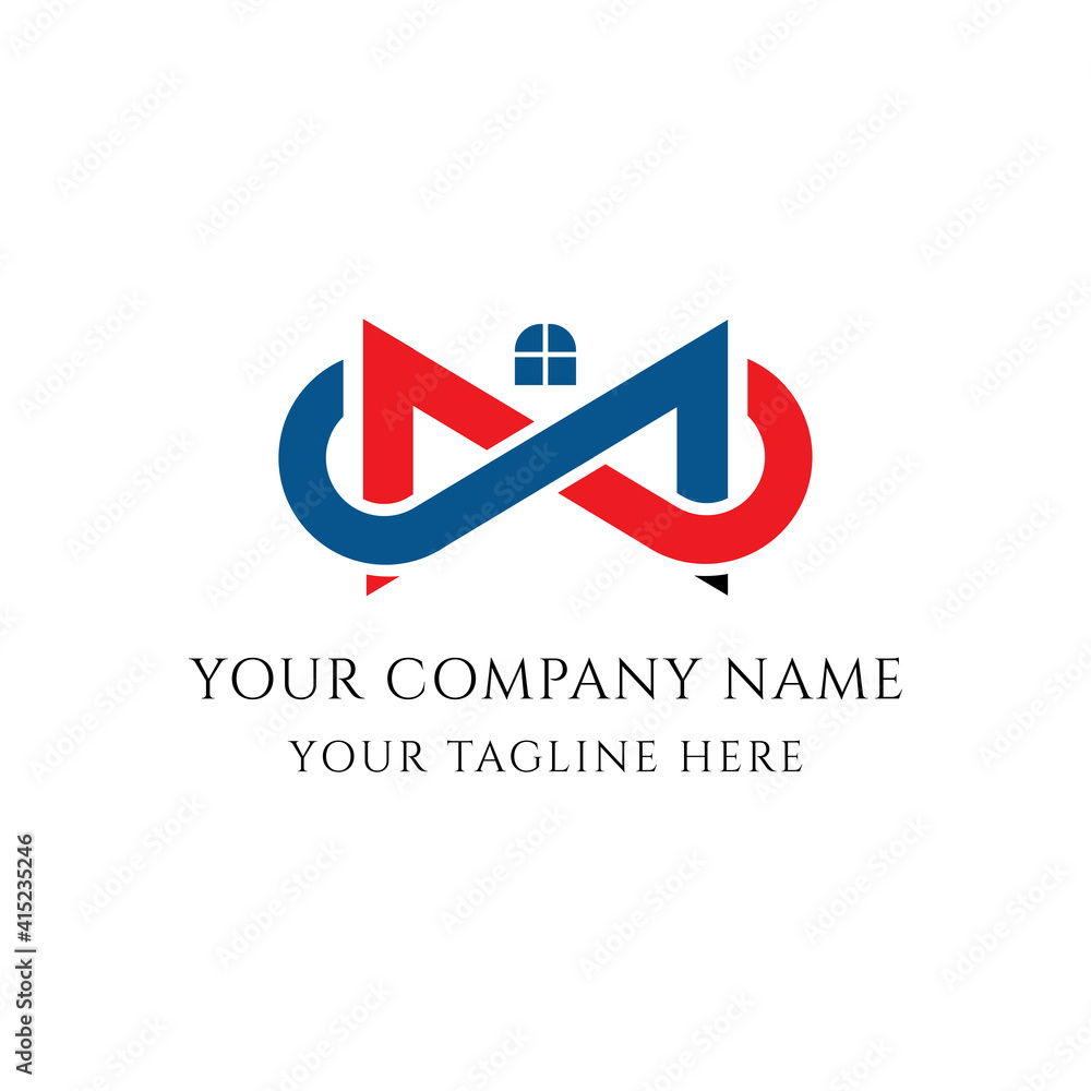 Infinity home logo vector design, Infinity real estate logo vector with ...