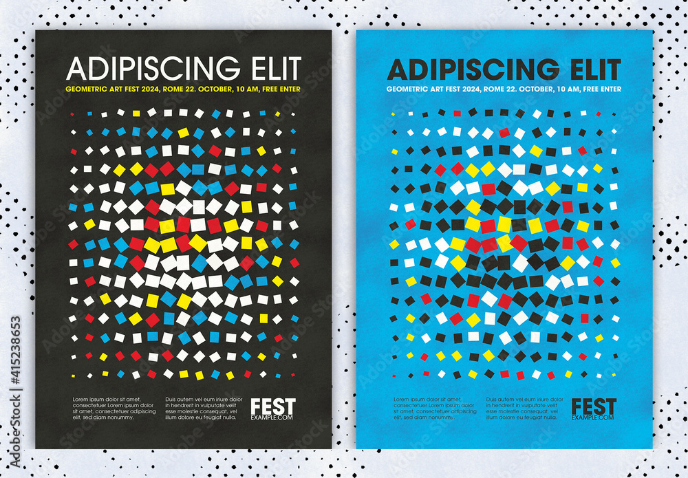 Abstract Colorful Shapes Composition Poster Design Layout Stock ...