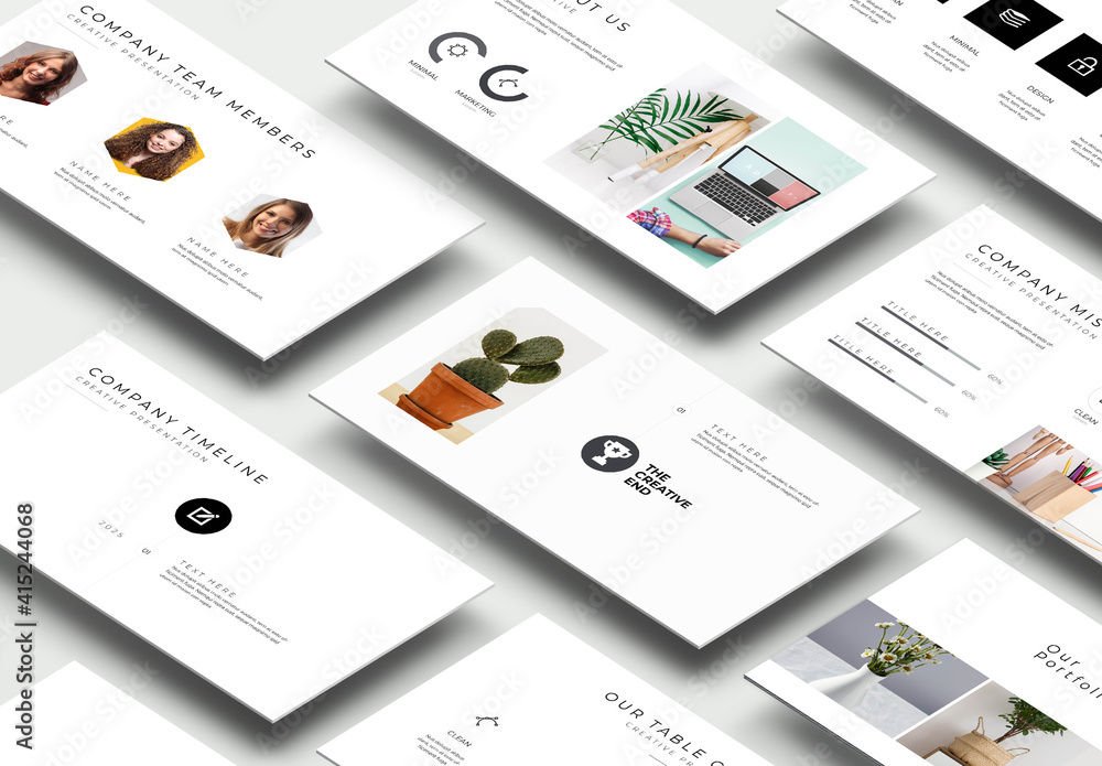Clean Minimal Presentation Layout Stock Template | Adobe Stock