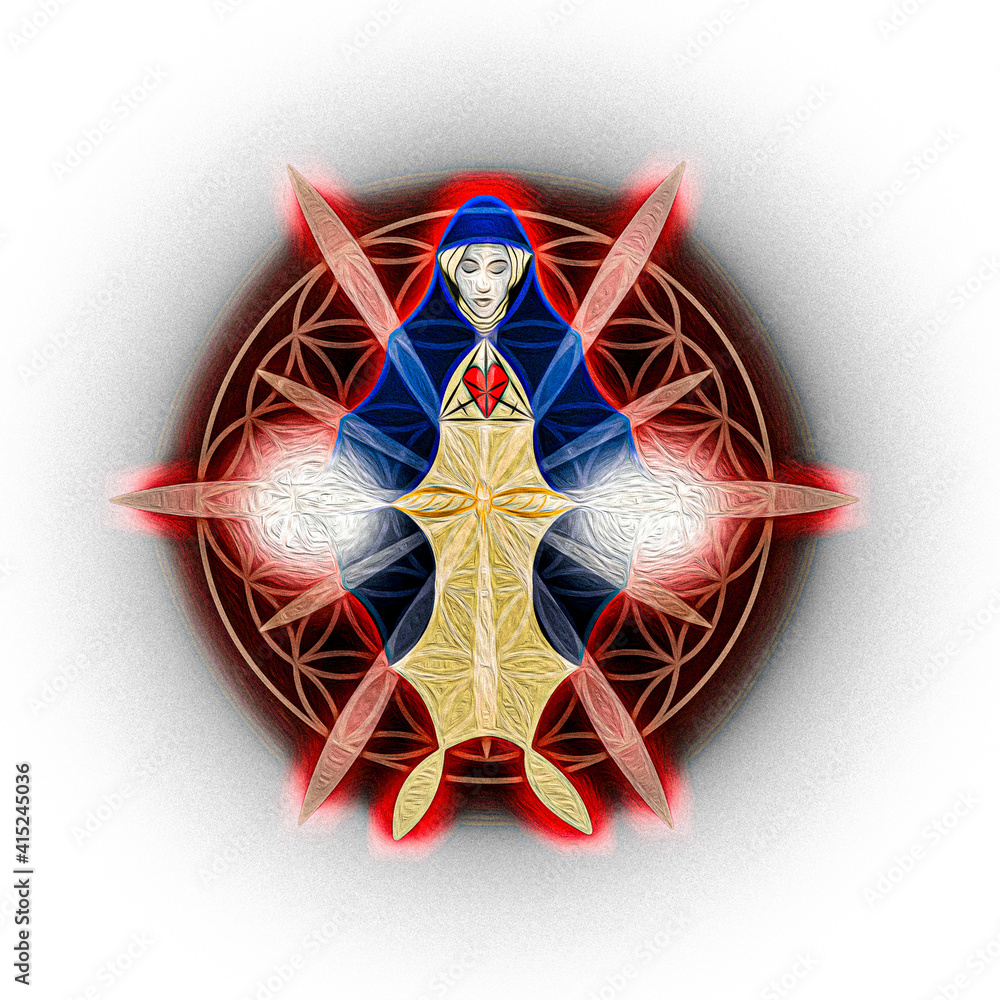 Virgin Mary - sacred geometry Stock Illustration | Adobe Stock