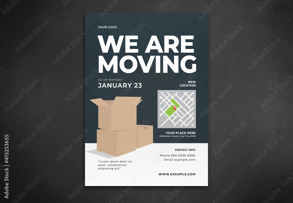 We Are Moving Flyer Layout Stock Template | Adobe Stock