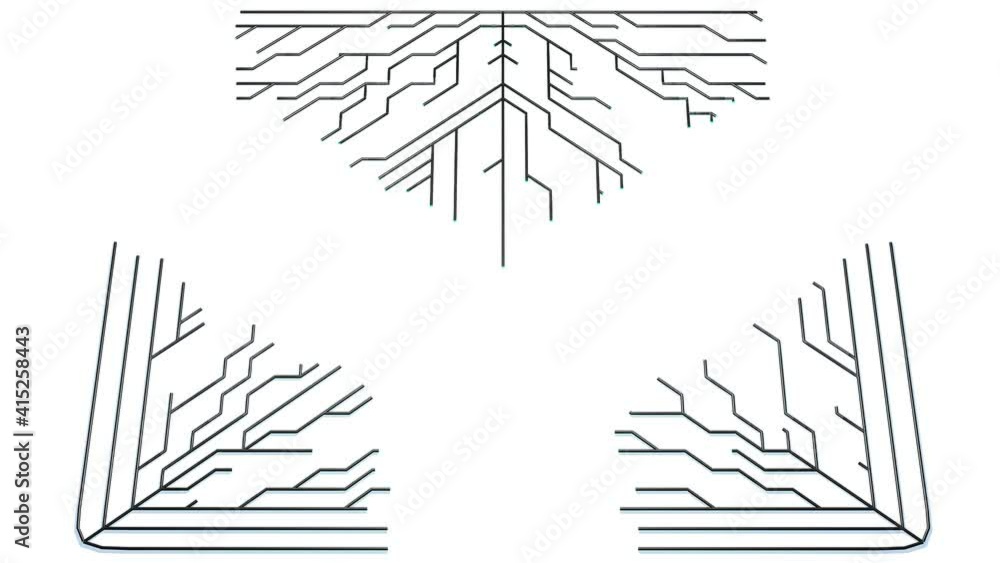 Vidéo Stock 4k abstract black wireframe on white bg. Ai growing ...