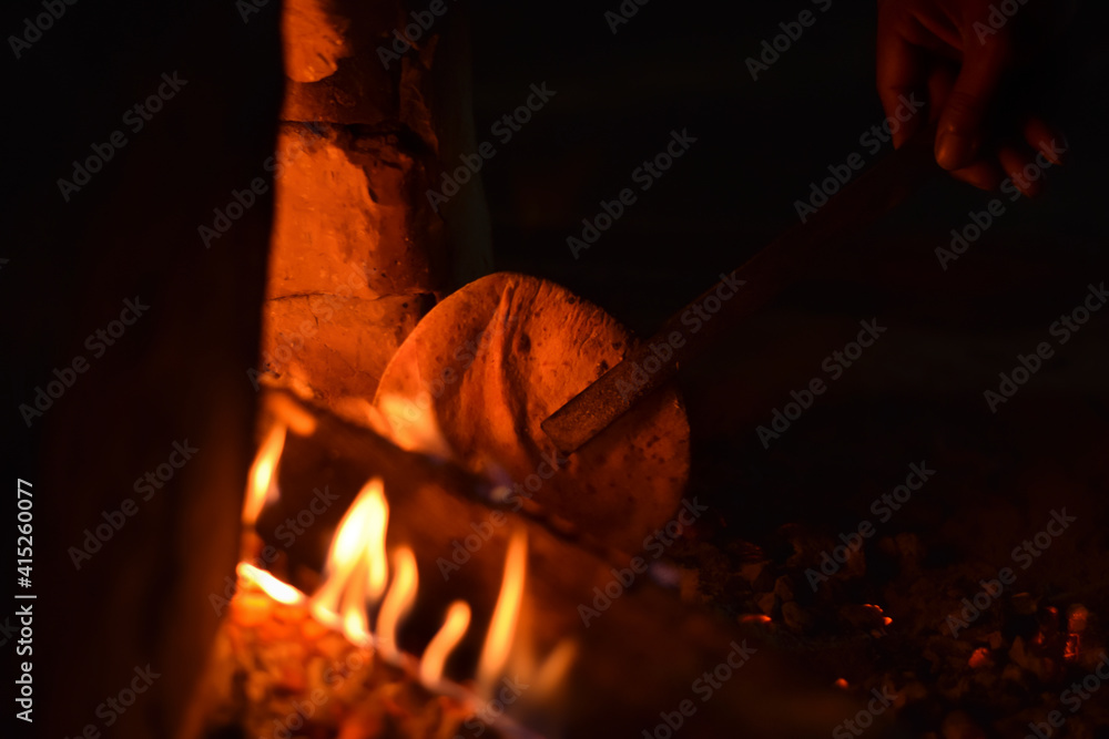 indian chapati prepare in traditional Stock Photo | Adobe Stock