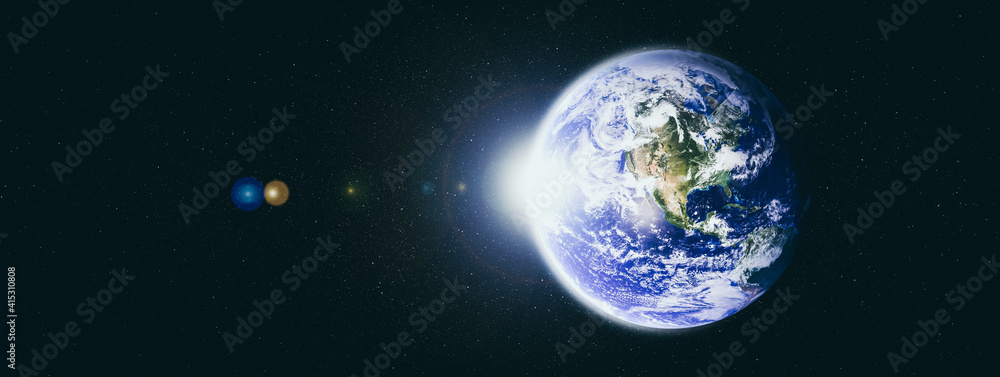 Planet earth globe view from space showing realistic earth surface and ...