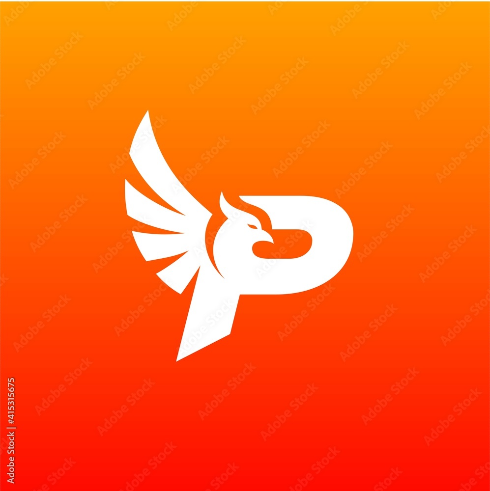 Phoenix logo with letter P concept Stock-Vektorgrafik | Adobe Stock