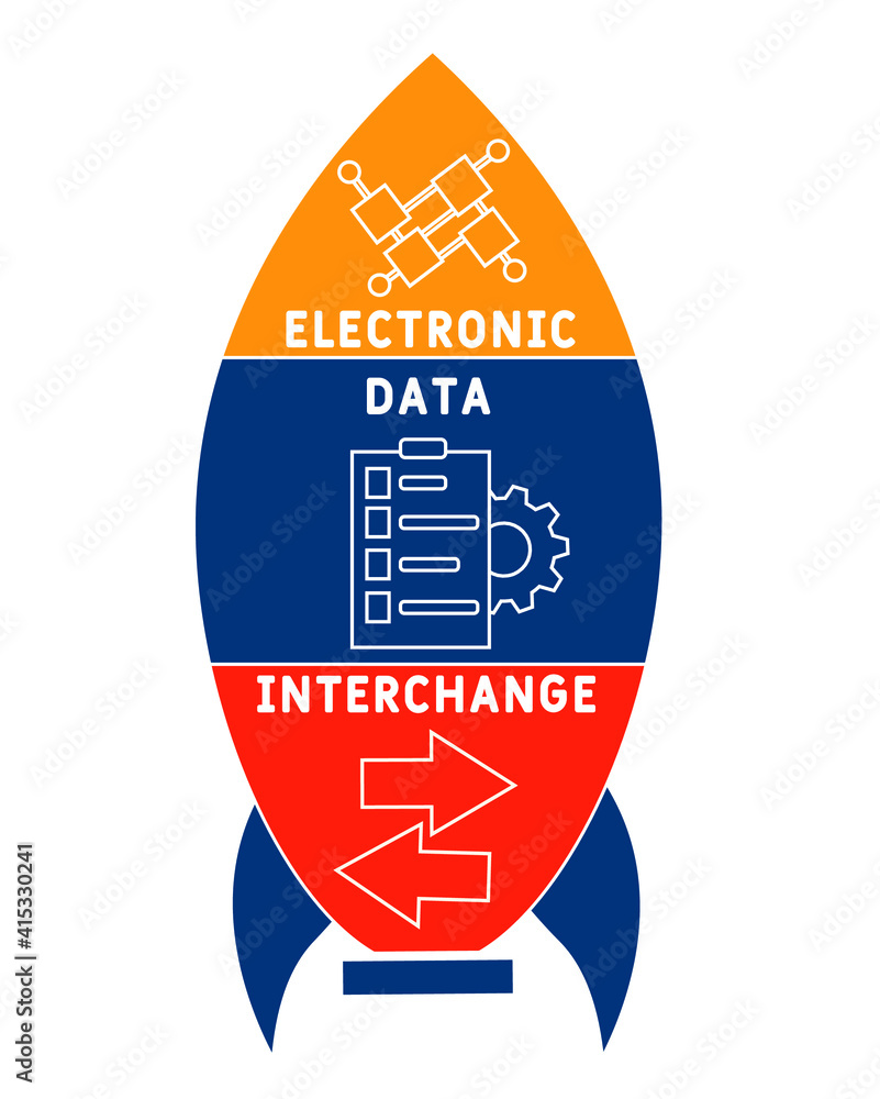 EDI - Electronic Data Interchange acronym. business concept background ...