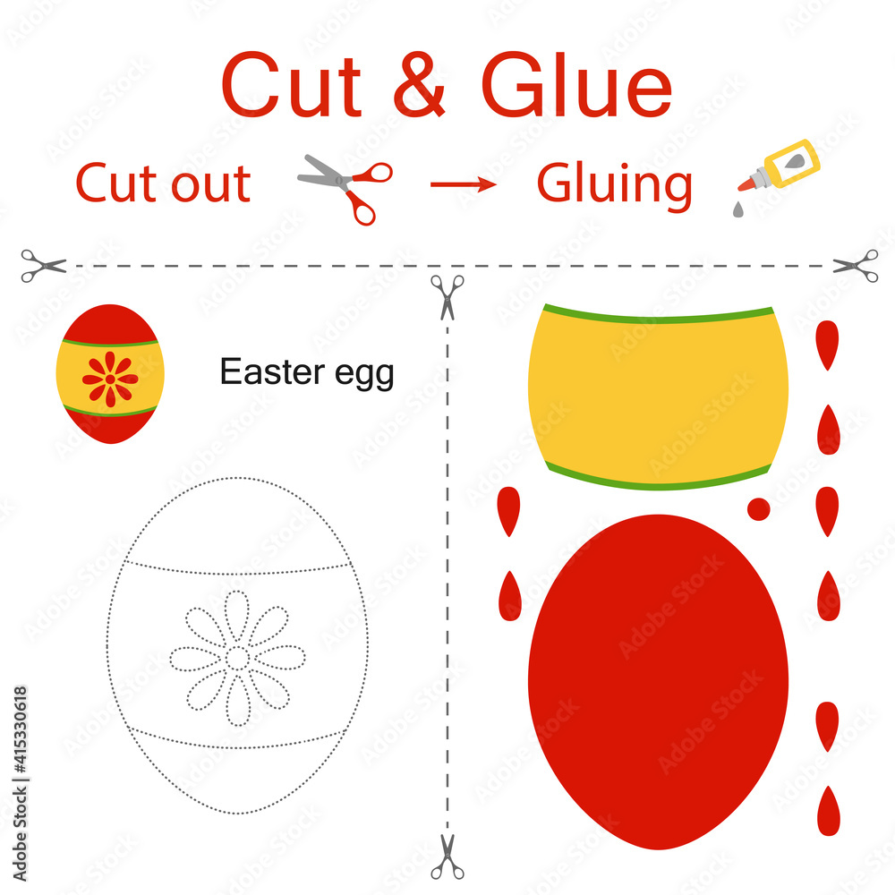 Cut And Glue Is The Paper Game For The Development Of Preschool 