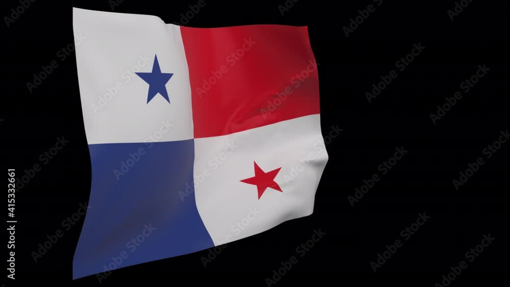 Panama waving flag seamless loop animation. 4k Alpha Channel ...