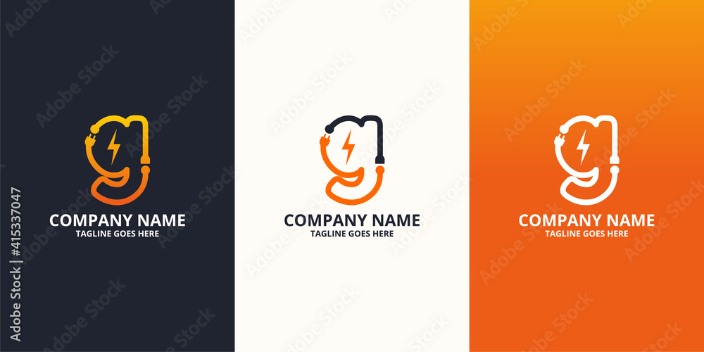 Electric initial letter G Logo Icon Template. Illustration vector ...