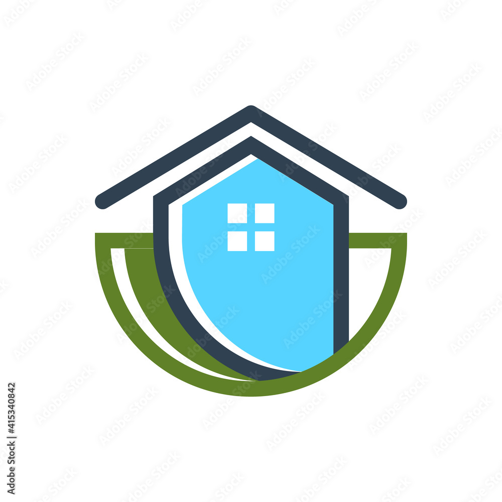 house home app logo symbol circle signs with roof vector illustration ...