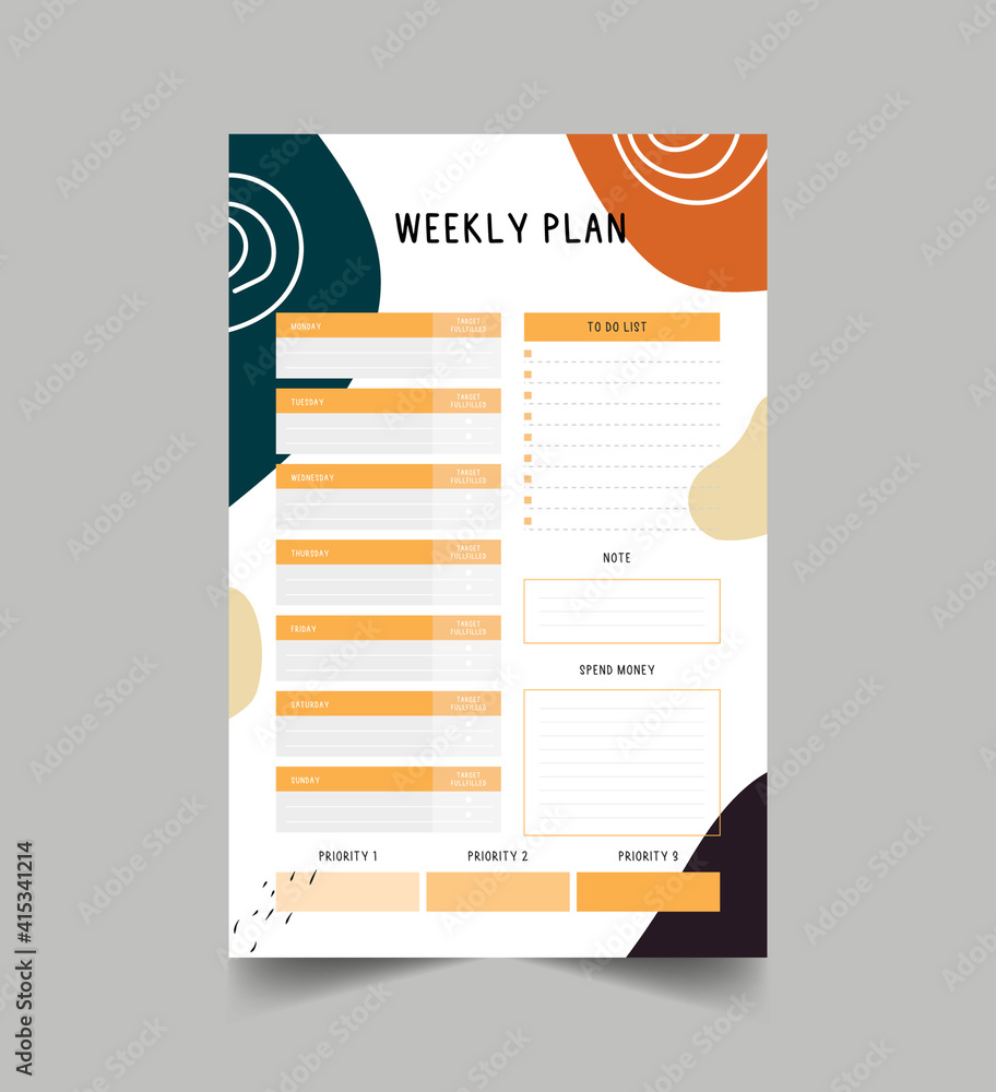 Minimalist planners. Daily, weekly, monthly planner template. Bullet ...