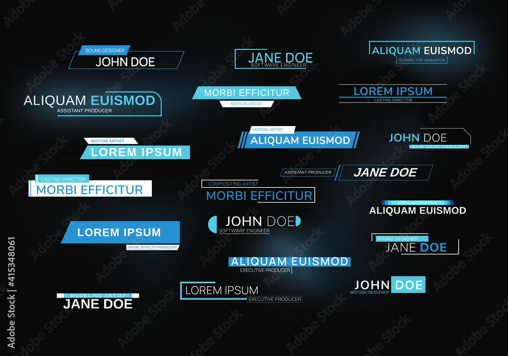 Set of news lower thirds. Isolated vector TV broadcast tags. Vector ...