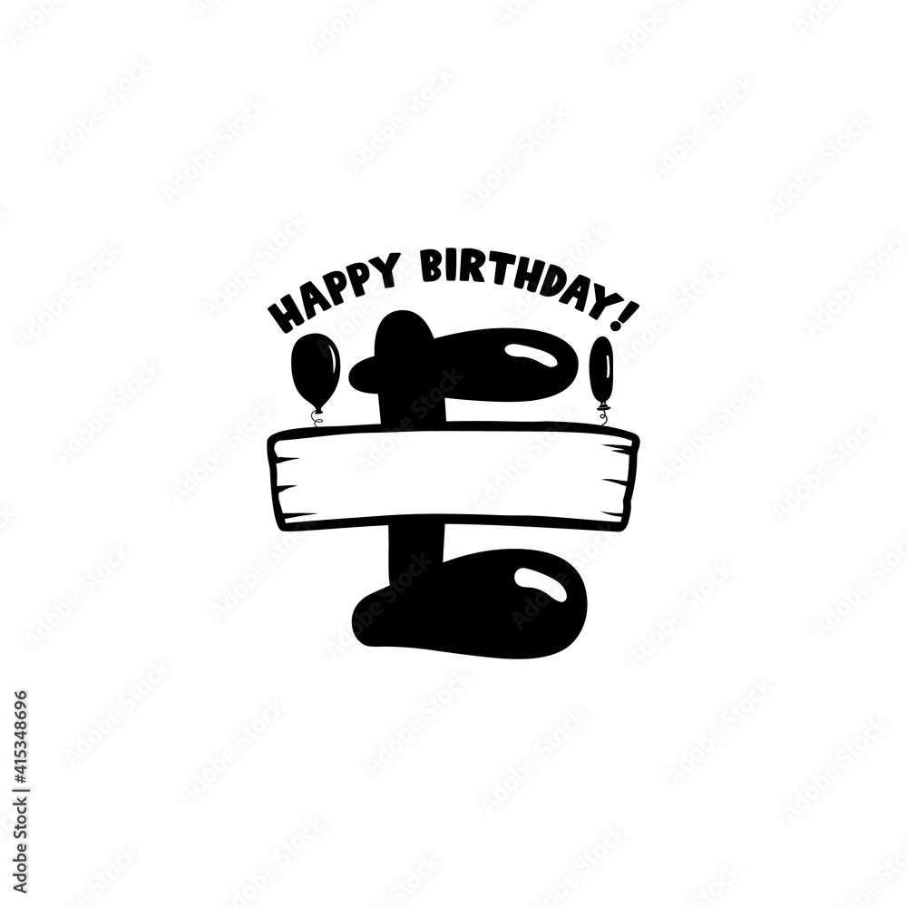 Initial Birthday E Letter. Happy birthday monogram design with balloons ...