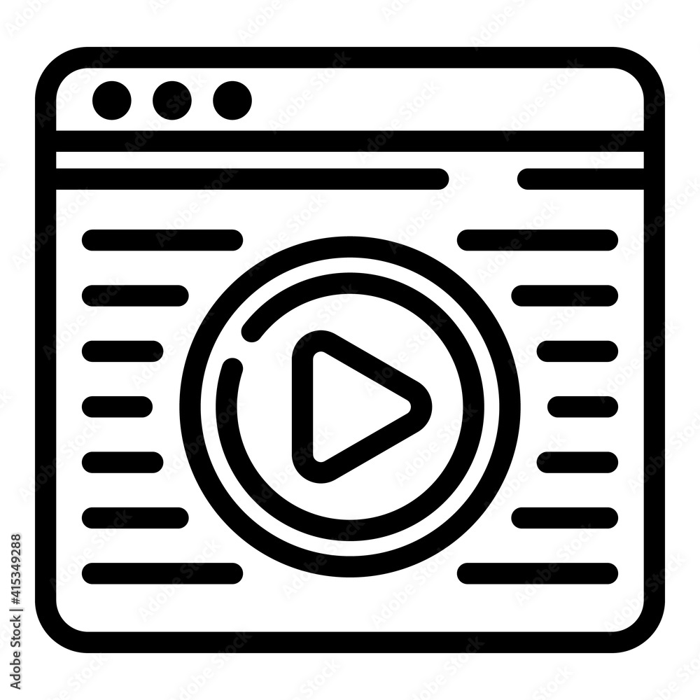 Interactive tv web page icon. Outline interactive tv web page vector ...