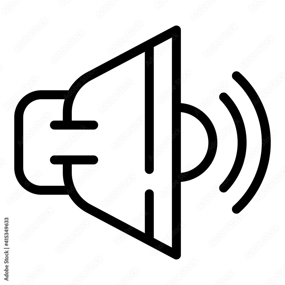 Interactive tv sound icon. Outline interactive tv sound vector icon for ...