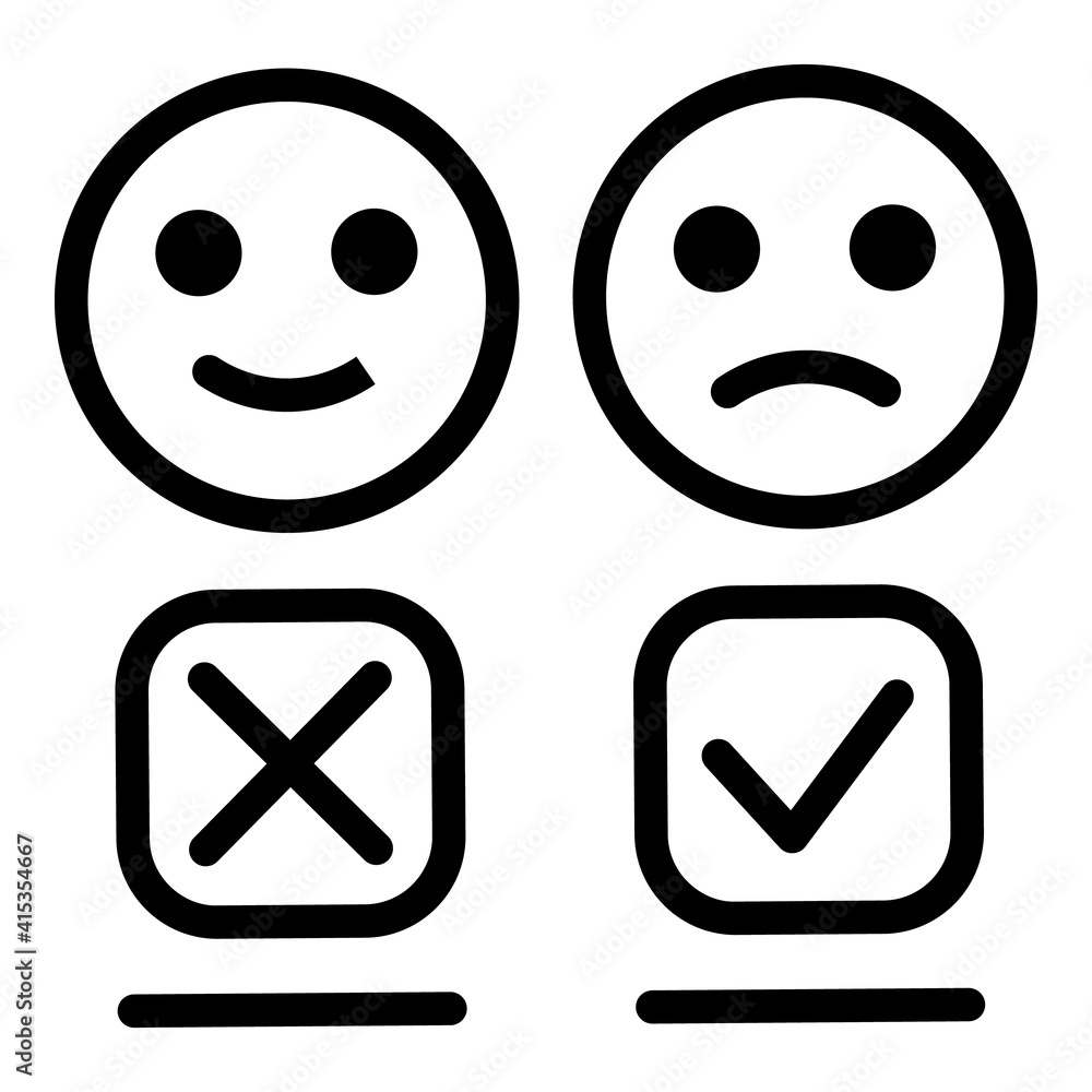 Emoji dislike icon. Outline emoji dislike vector icon for web design ...