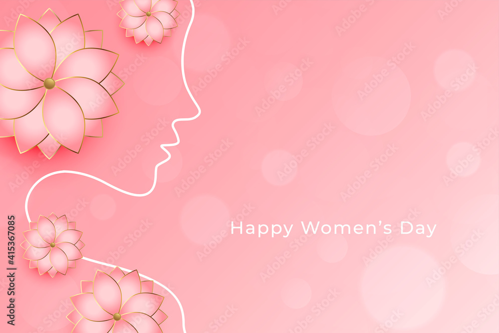beautiful women's day flower decorative wishes greeting design Stock ...