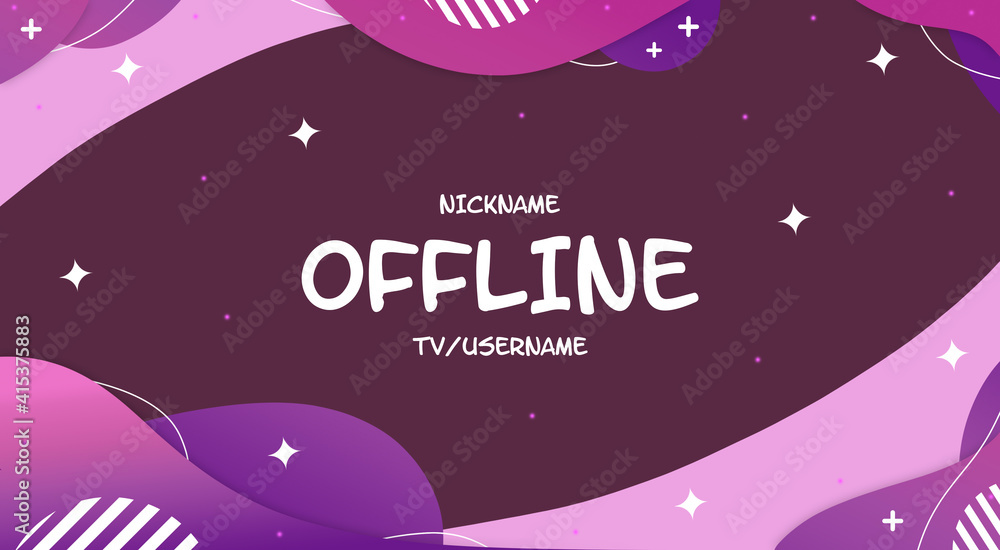 Currently offline twitch overlay cute background 16:9 for stream ...