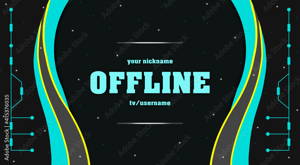 Currently offline twitch overlay cute background 16:9 for stream ...