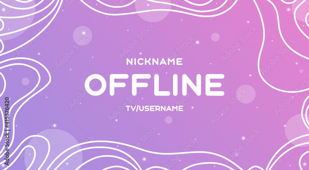 Currently offline twitch overlay cute background 16:9 for stream ...