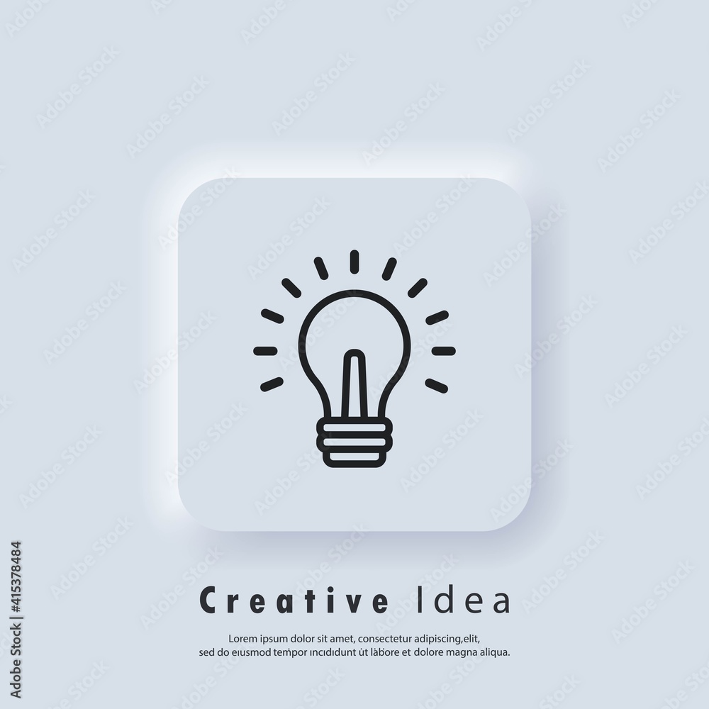 Light bulb icon. Creative Idea icon. Solution symbol, lamp icons, idea ...
