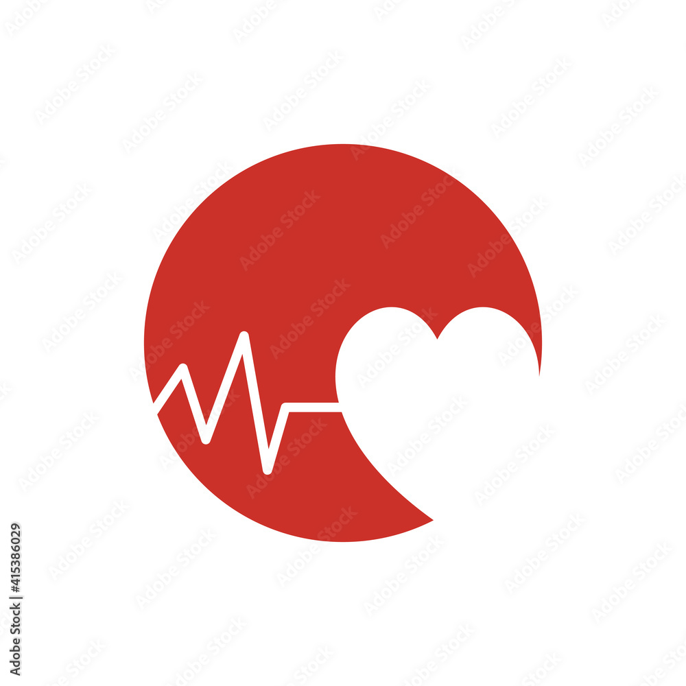 Heart and heartbeat medical logo Stock Vector | Adobe Stock