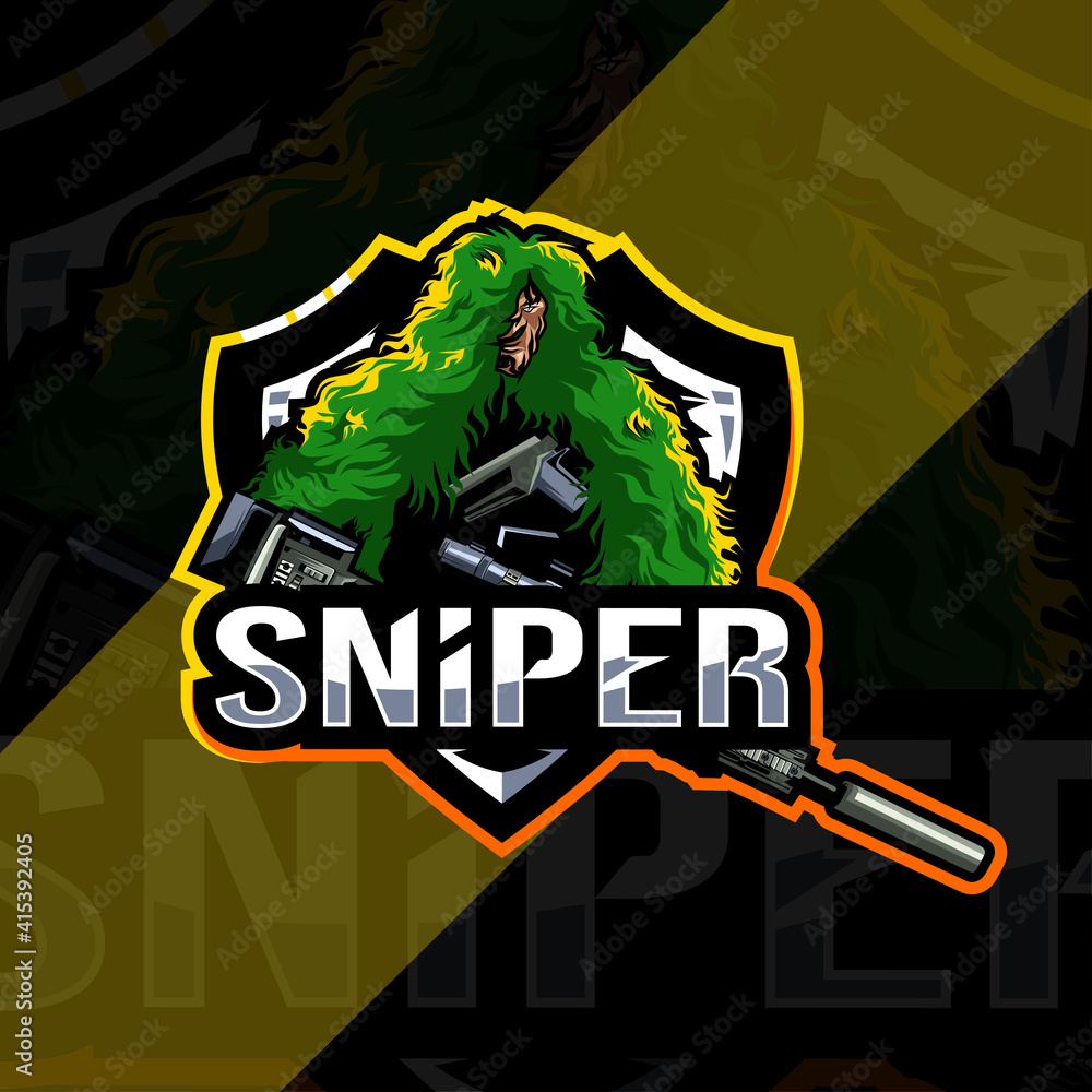 Sniper mascot logo esport template Stock Vector | Adobe Stock