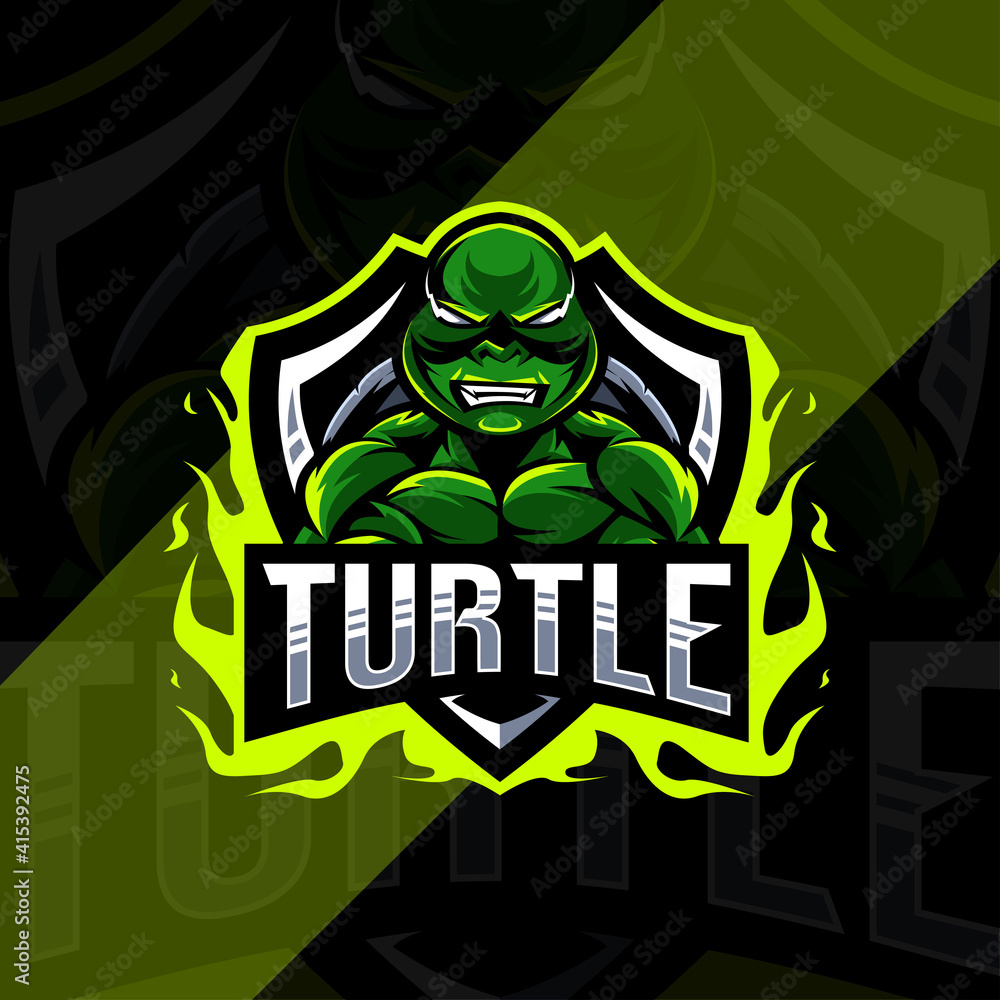 Turtle mascot logo esport design Stock Vector | Adobe Stock