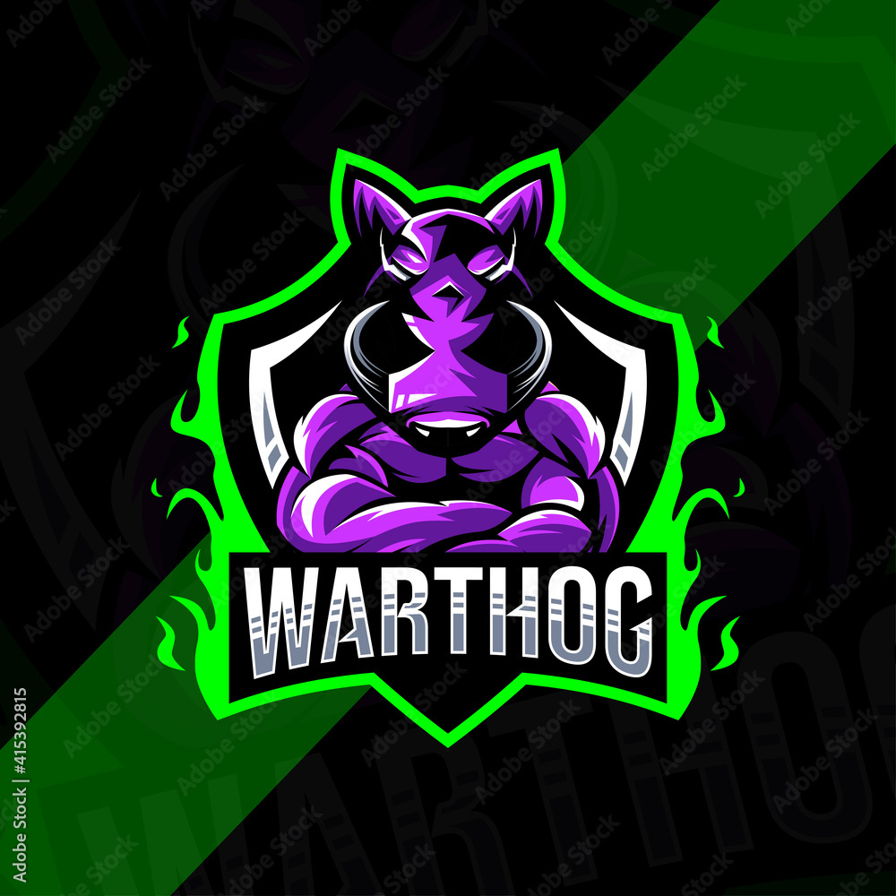 Warthog mascot logo esport design Stock Vector | Adobe Stock