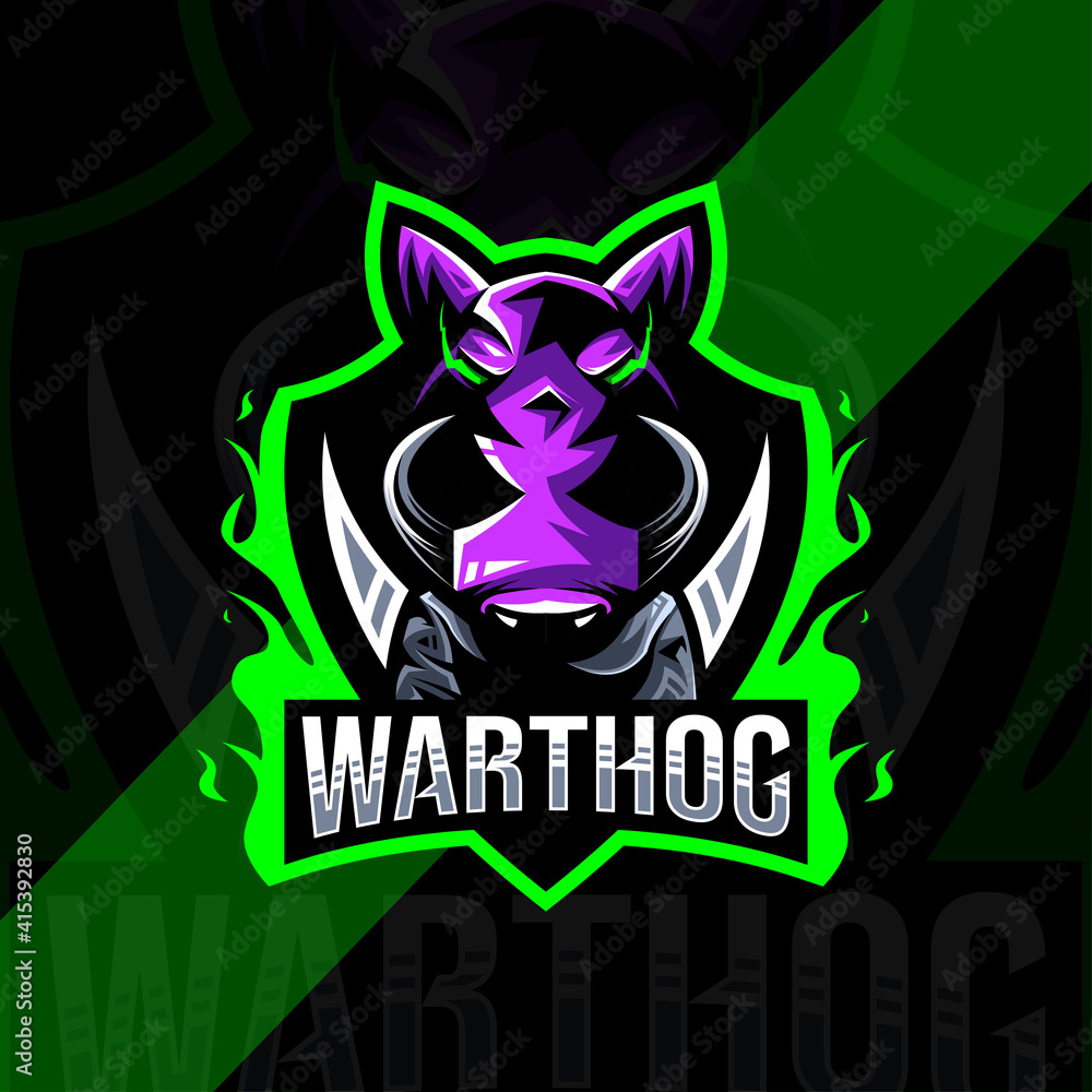 Warthog mascot logo esport design Stock Vector | Adobe Stock