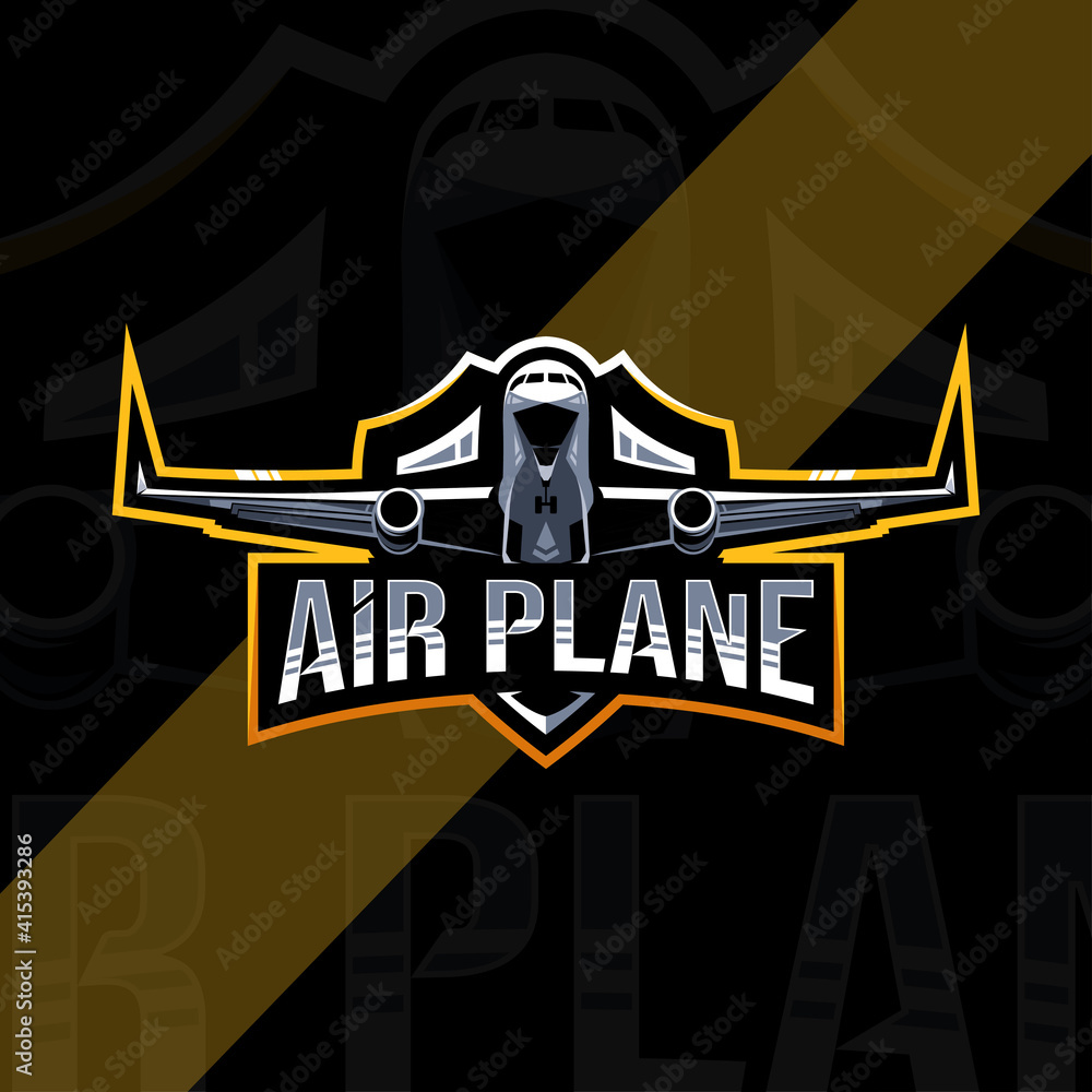 Airplane mascot logo template design Stock Vector | Adobe Stock