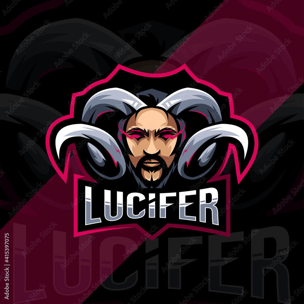 Head lucifer mascot logo esport template design Stock Vector | Adobe Stock